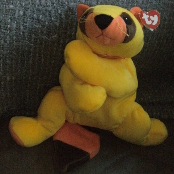 Ty | Toys | Vintage 998 Ty Pillow Pal Yellow Rusty Raccoon 14 Stuffed ...